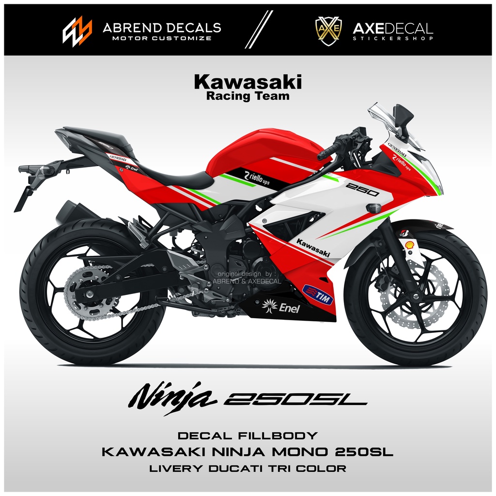 Jual Decal Fullbody Kawasaki Ninja 250 SL livery Ducati Panigale Tri ...