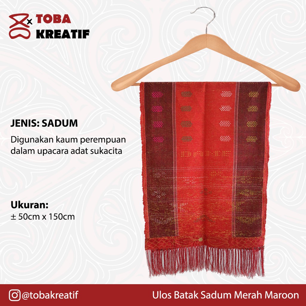 Jual Kain Ulos Batak Toba Sadum Merah Maroon Indonesia|Shopee Indonesia