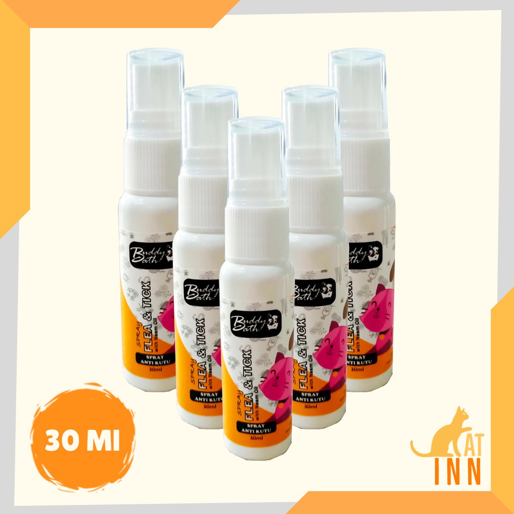 Jual Buddy Bath Flea & Tick Spray 30 ml Semprotan Anti Kutu untuk ...
