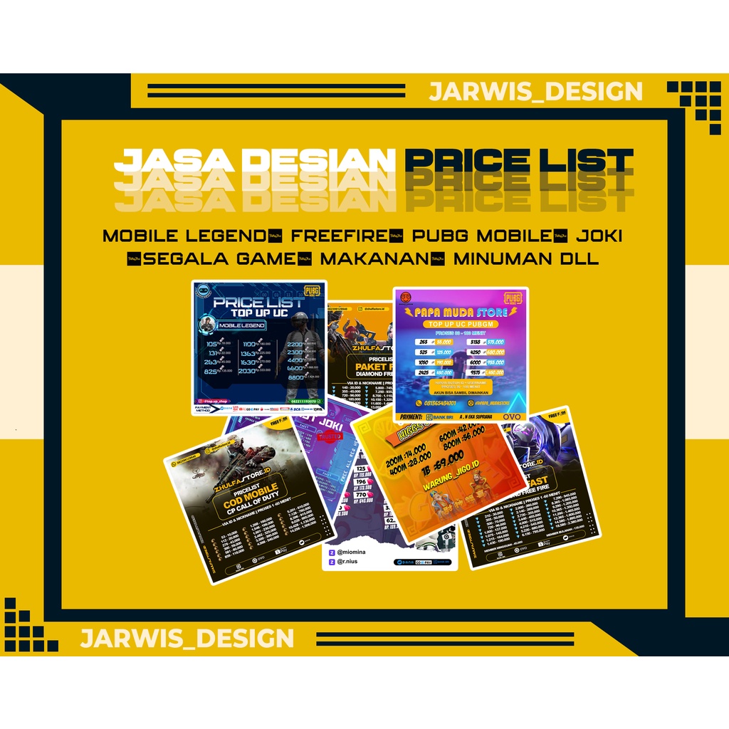 Jual Desain Price List Game , Makanan, Minuman | Shopee Indonesia