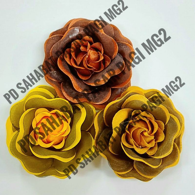 Jual Rose korsase / bunga dada warna kuning lapis hitam (harga per pcs ...