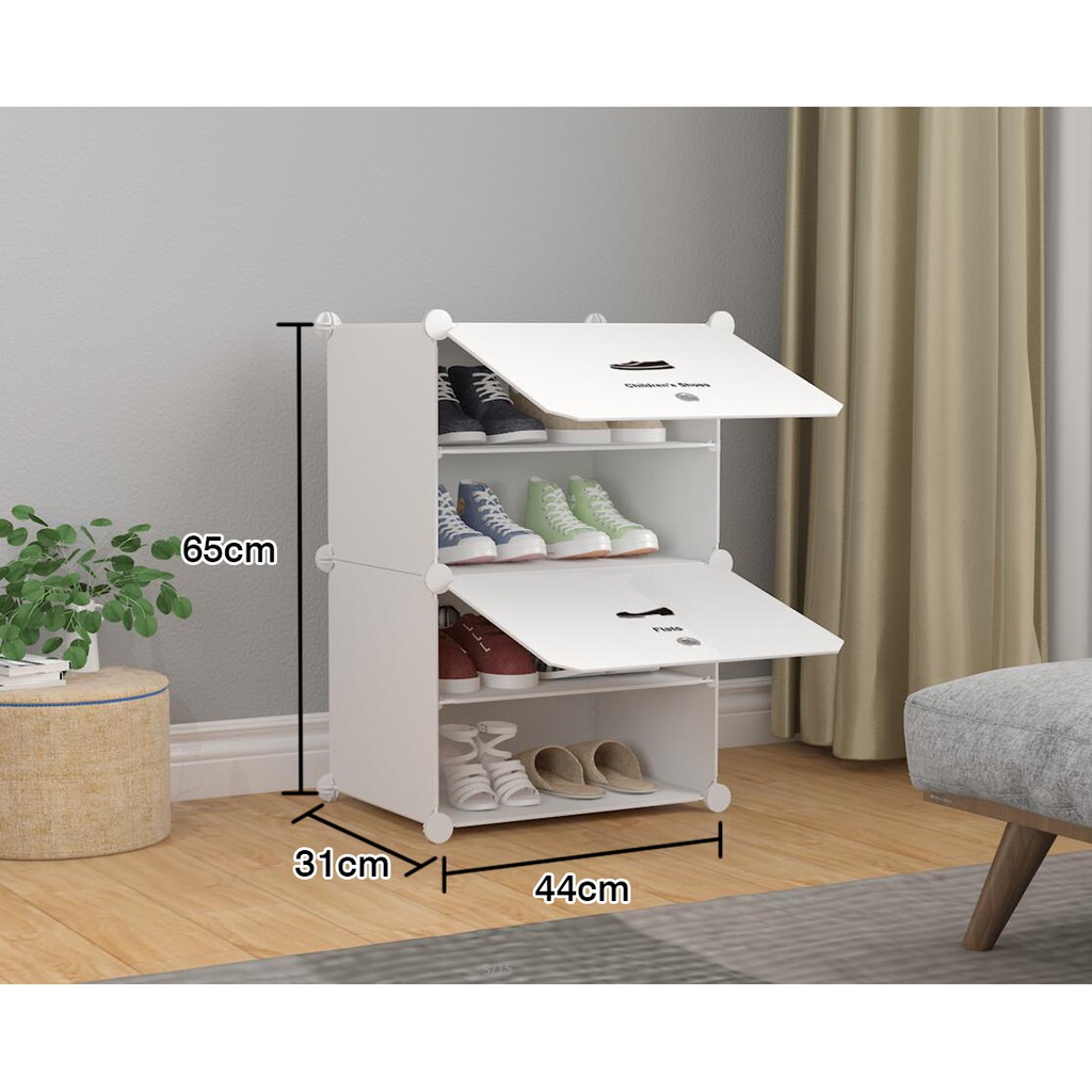 DIY Rak Sepatu Plastik/Lemari Plastik/Plastic Shoe Storage 4 Tingkat ...