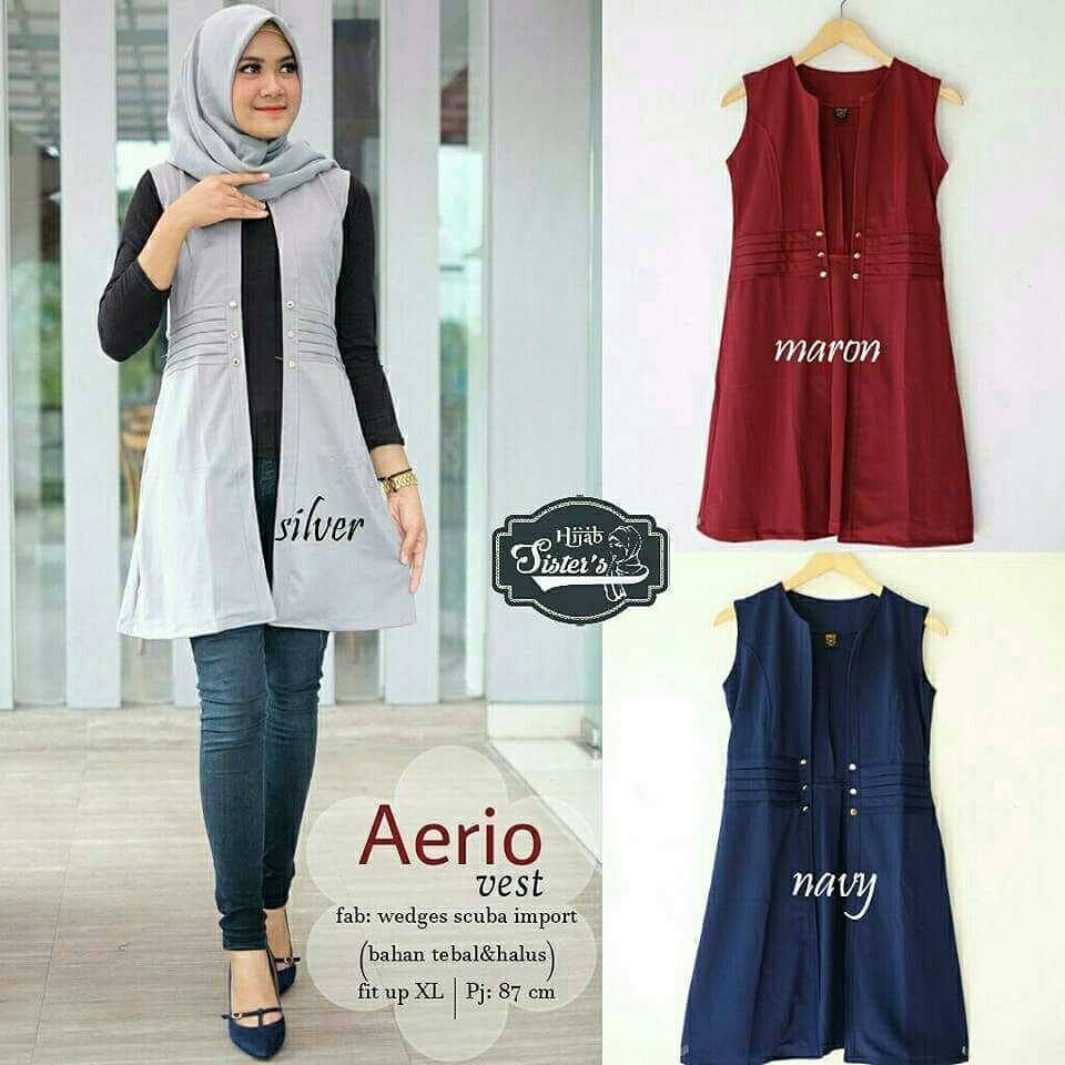 Jual Vest Muslim / Vest Outerwear Wanita AERIO VEST LH (VAR) | Shopee ...