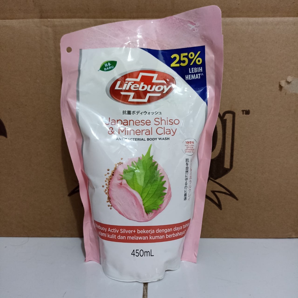 Jual Lifebuoy Antibacterial Body Wash Japanese Shiso & Mineral Clay 450 ...