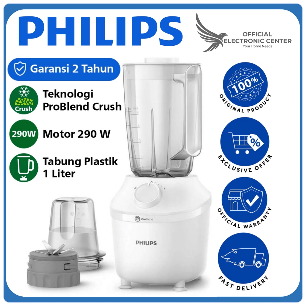 Jual PHILIPS BLENDER 1L HR2042/10 13 SUPER PROBLEND CRUSH TECHNOLOGY ...