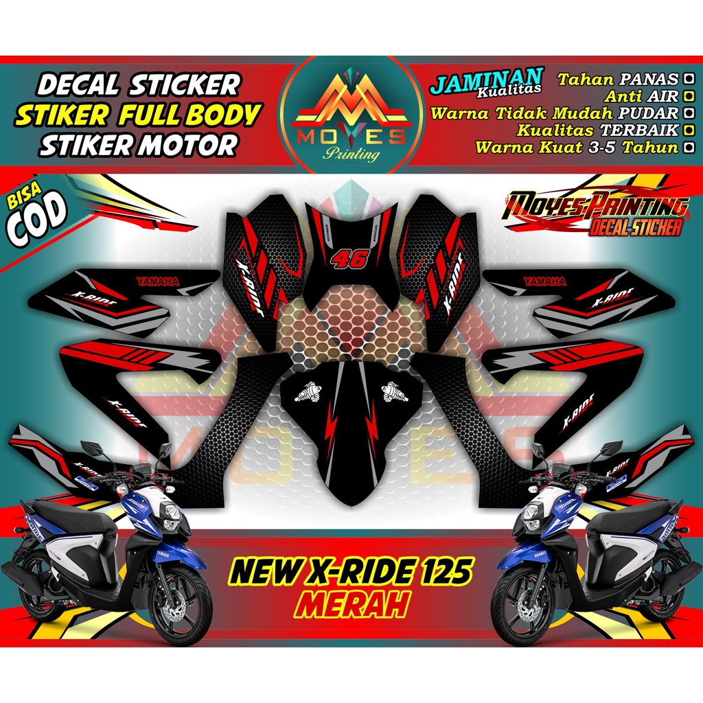 Jual decal xride 125 decal motor x ride 125 decal yamaha x-ride 125 ...