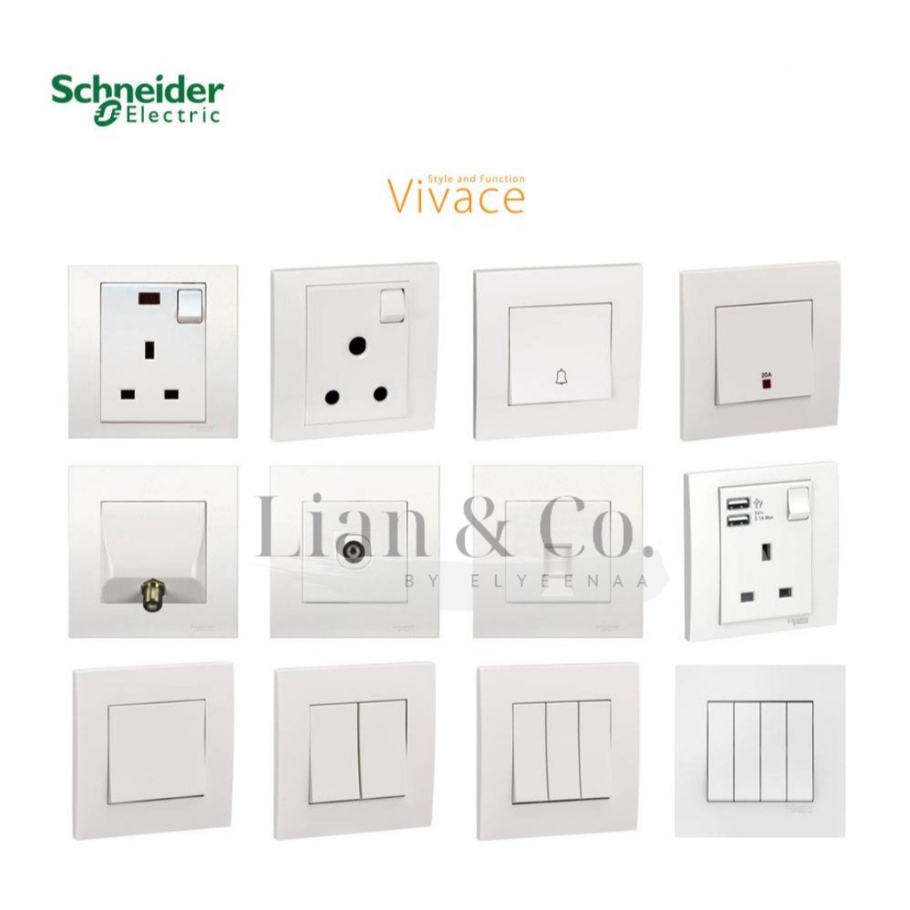 Jual Schneider Electric Vivace Switch Socket Telp TV Outlet Stop Kontak ...