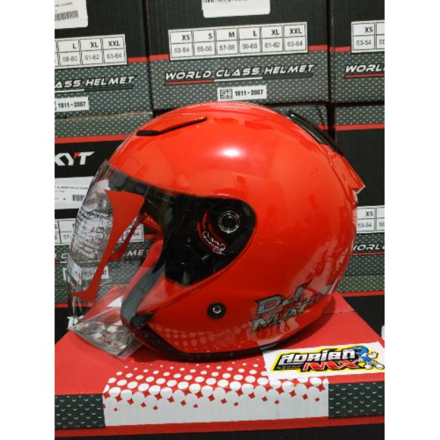 HELM KYT DJ MARU RED FIRE HELM KYT DJMARU SOLID FIRE RED KYT DJ MARU MERAH FERRARI HELM KYT ...