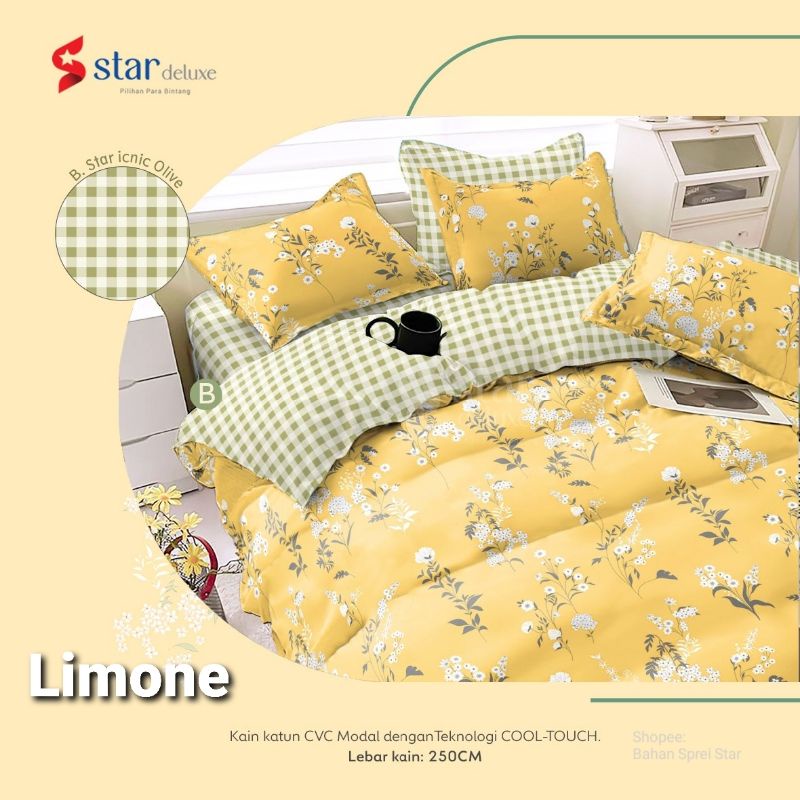Jual Bahan Kain Sprei Star - Limone | Shopee Indonesia