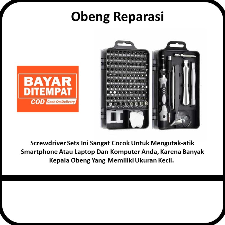 Jual Tools Tool ToolKit ToolsKit ToolKits Toolkits Toolbox ToolsBox Obeng 115 in 1 Screwdriver ...