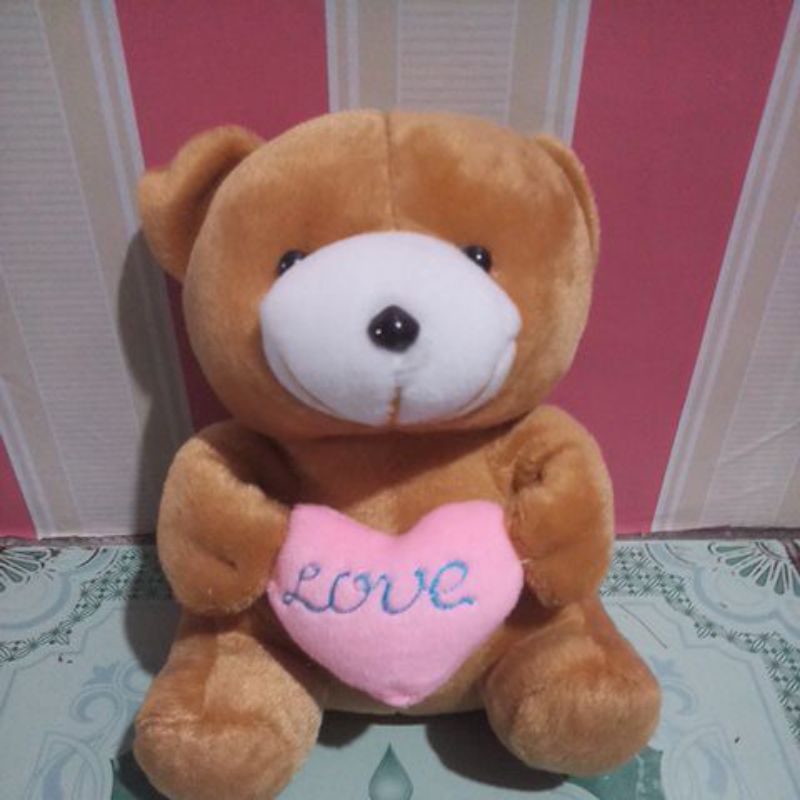 Jual BONEKA TEDY BEAR LOVE TINGGI 20 CM MURAH BERKUALITAS | Shopee ...