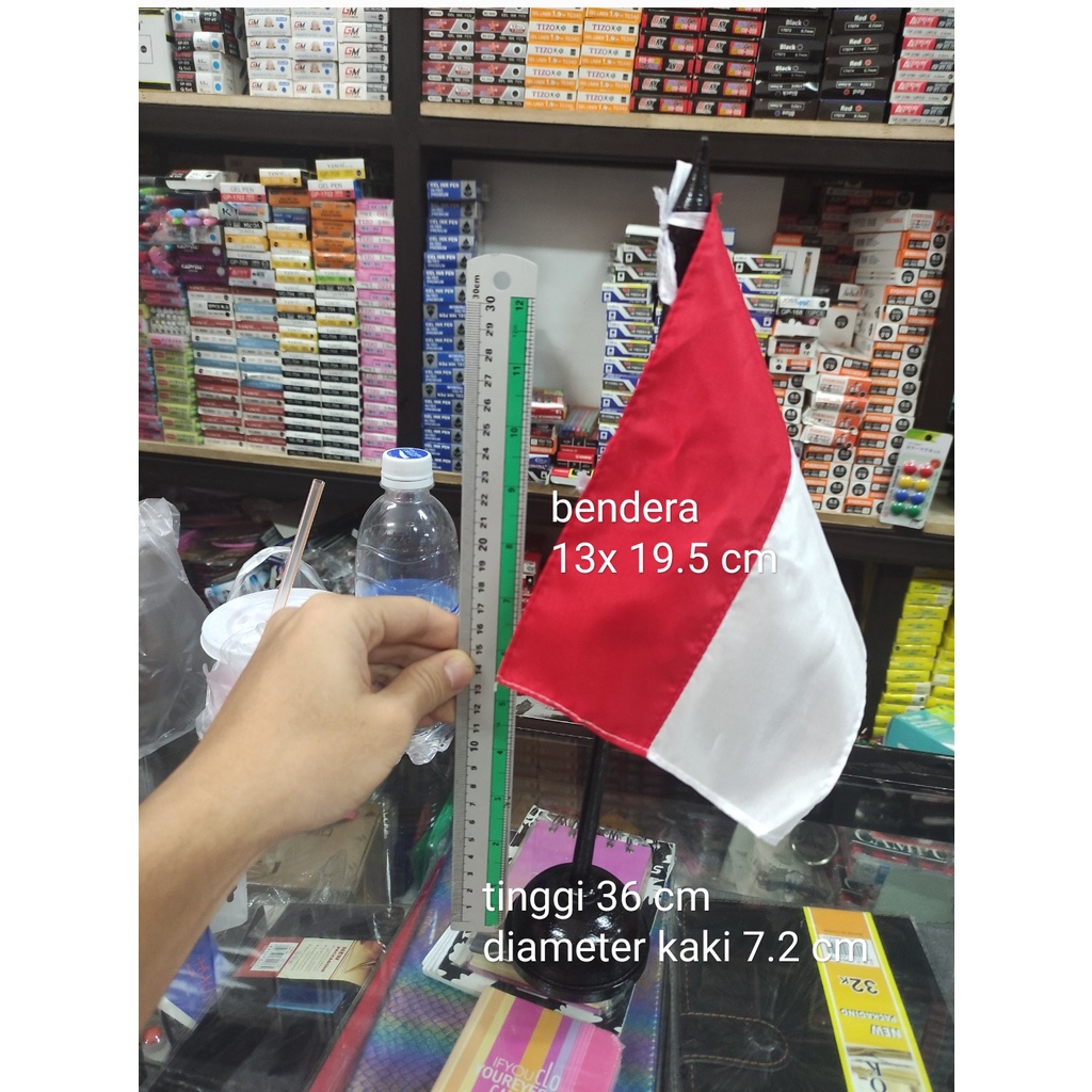 Jual tiang bendera meja kayu plus bendera indonesia | Shopee Indonesia