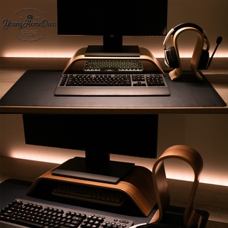 Jual Meja Monitor Kayu Berdiri Dekorasi Meja Komputer Setup Monitor ...