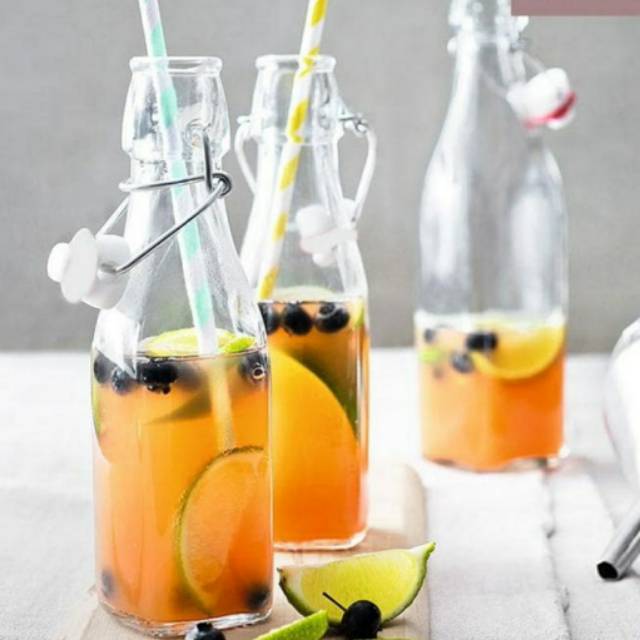 Jual Botol Swing/ Botol Segi Kaca 515ml / Botol Jus/ Botol Sirup/ Botol ...