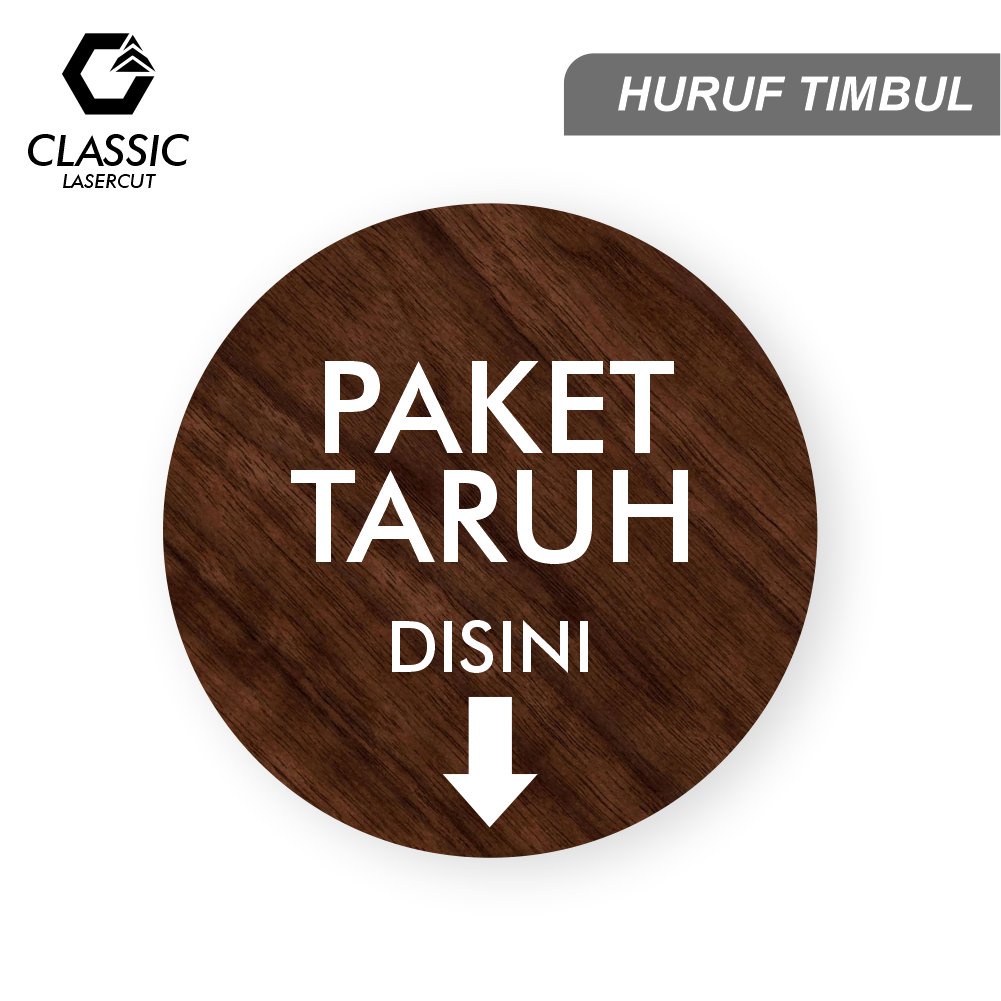 Jual Sign Board Kayu Paket Taruh Disini Huruf Timbul Akrilik / Custom ...