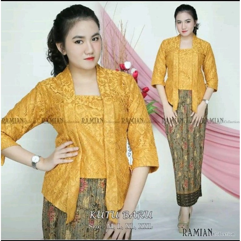 Jual SET KEBAYA BRUKAT KUTU BARU/KEBAYA WISUDA/KEBAYA MODERN | Shopee Indonesia