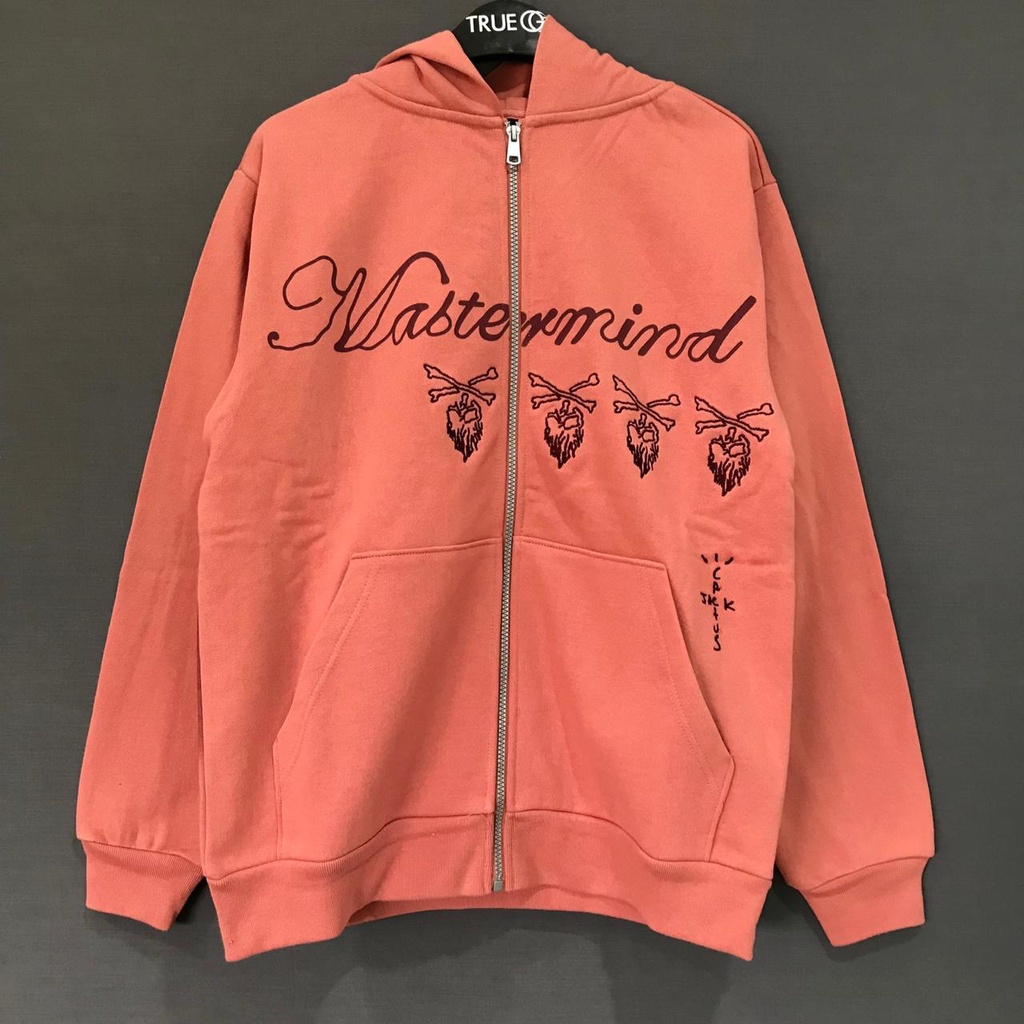 Jual Travis Scott Cactus Jack x Mastermind Skull Zip Hoodie Mauve 100% ...