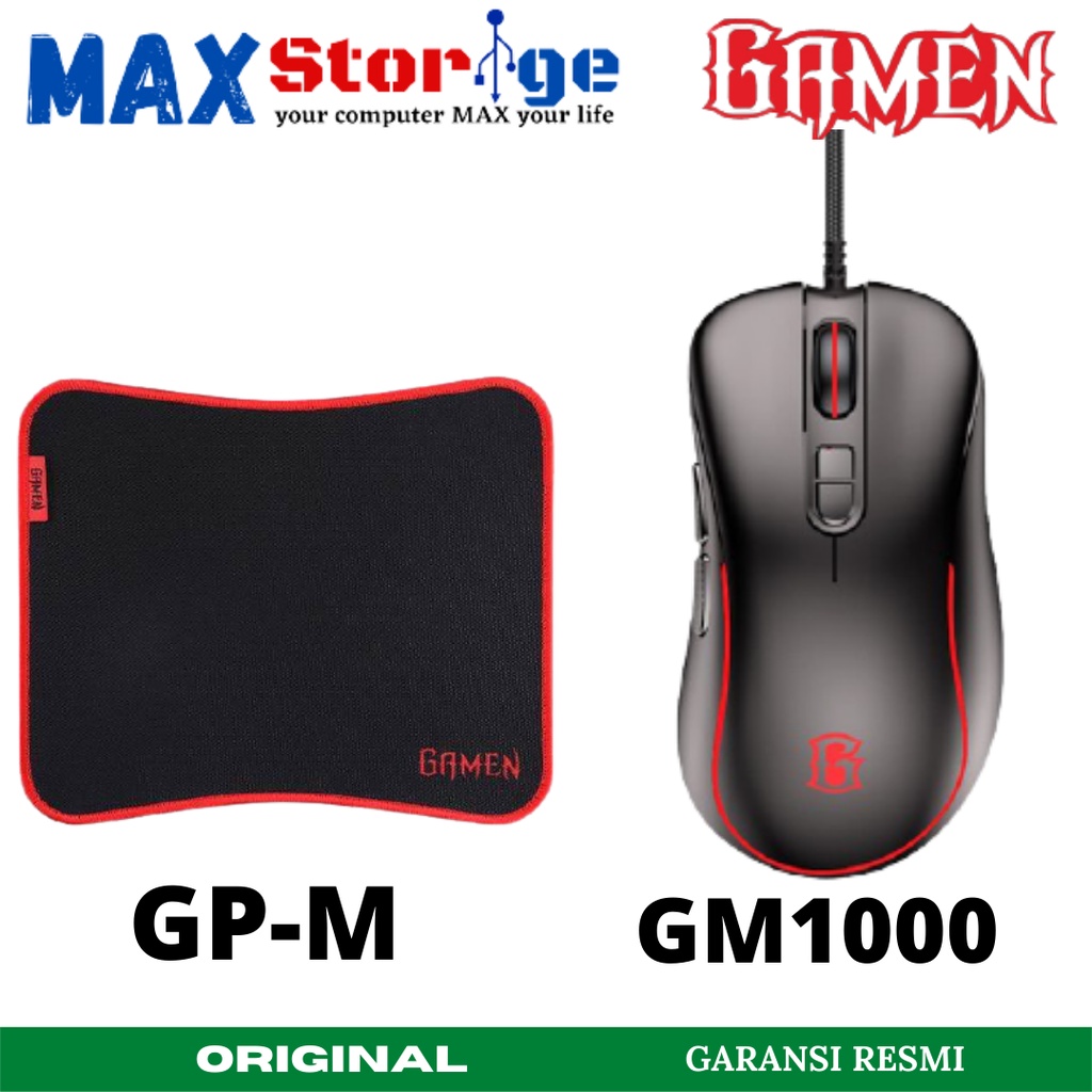 Jual GAMEN GM1000 GM 1000 MOUSE GAMING RGB 2400DPI PLUS GAMNE MOUSEPAD ...