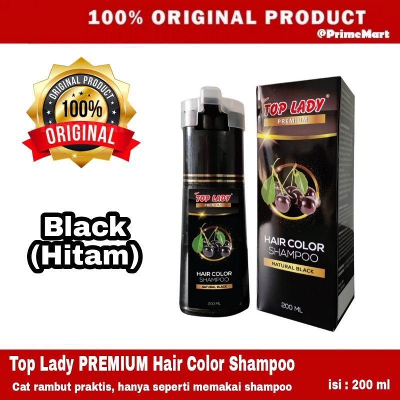 Jual 0New Top Lady PREMIUM Hair Color Shampoo Dark Brown 200ml semir ...