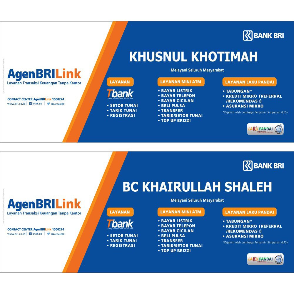 Jual spanduk atau banner bank bri link 2x1 meter Indonesia|Shopee Indonesia
