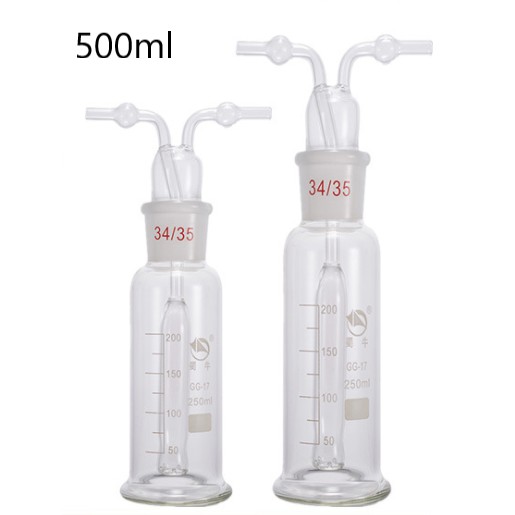 Jual SHUNIU Gas Washing Bottle Lab / Botol Cuci Laboratorium 500 ml ...