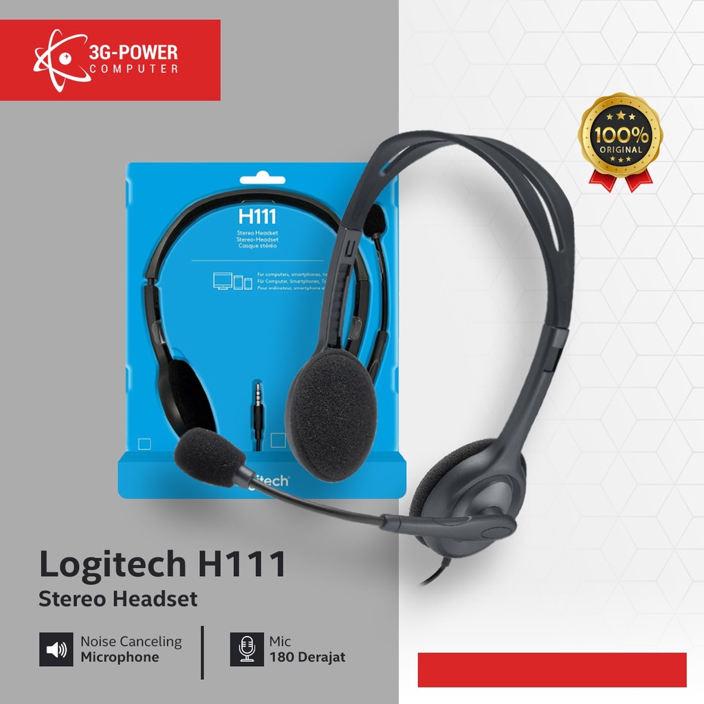 Jual Logitech H111 Headset Stereo Single Jack 3.5mm | Shopee Indonesia