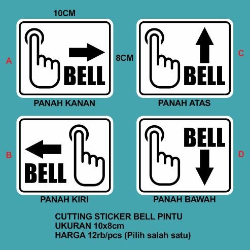 Jual CUTTING STICKER BELL PINTU TOMBOL BELL RUMAH PANAH KANAN KIRI DLL ...