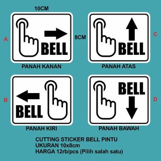 Jual CUTTING STICKER BELL PINTU TOMBOL BELL RUMAH PANAH KANAN KIRI DLL ...