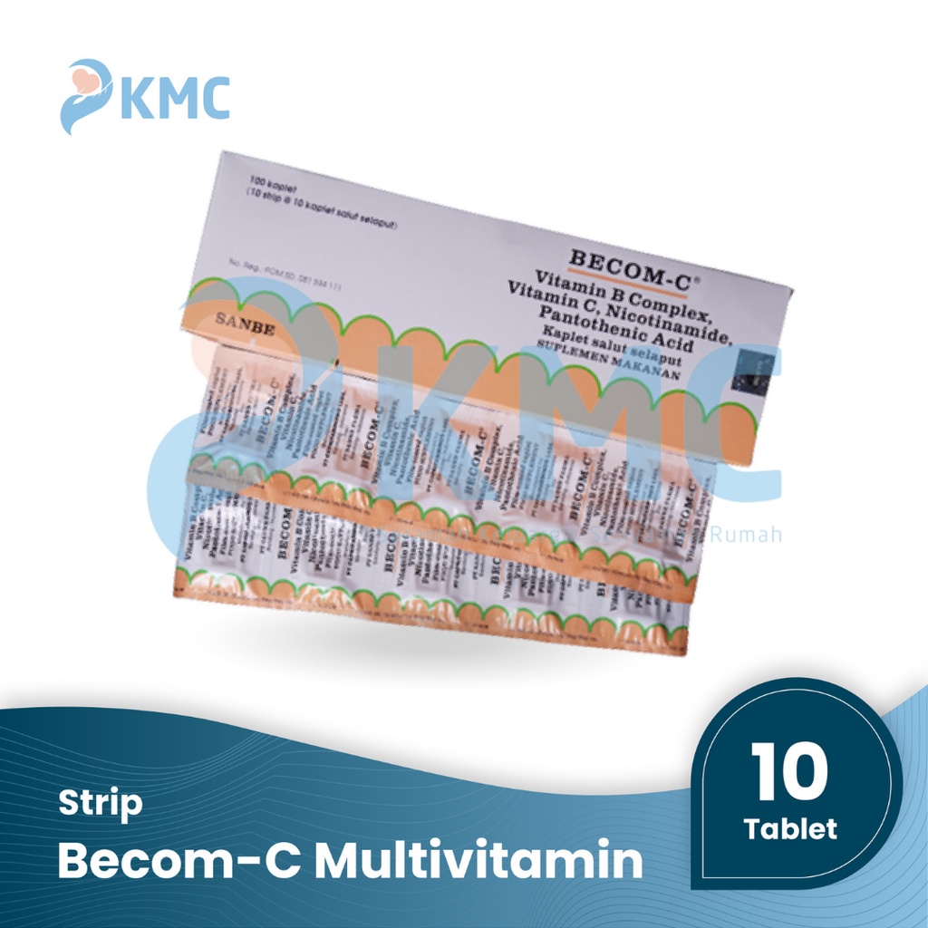 Jual Becom-C Multivitamin C 500mg | B Kompleks | Strip isi 10 tablet ...