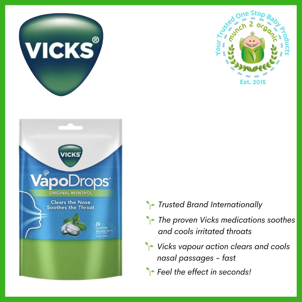 Jual Vicks VapoDrops Original Menthol Lozenges 24s | Shopee Indonesia