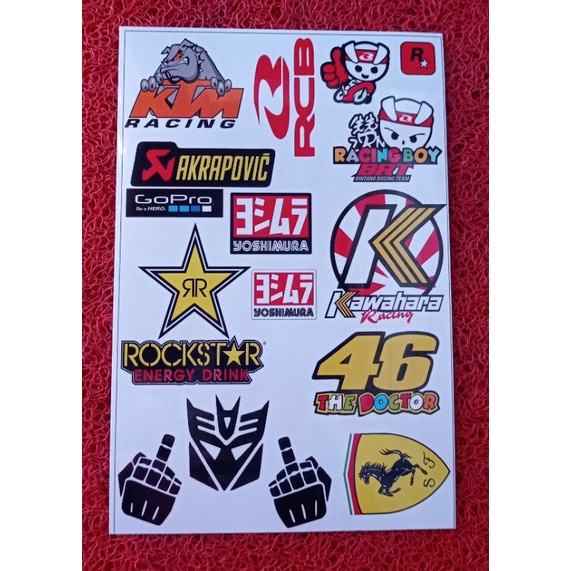 Jual STIKER RACING STIKER MOTOR STIKER HELM KODE F | Shopee Indonesia