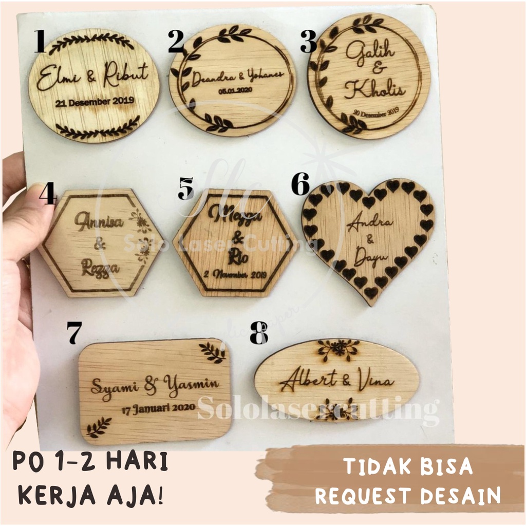 Jual nama kayu custom decorasi mahar / scrabbook/ name tag kayu nama ...