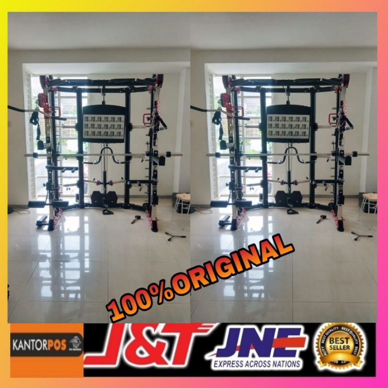 Jual smith machine-optimove M-800(original)smith macine-power rack-gym ...