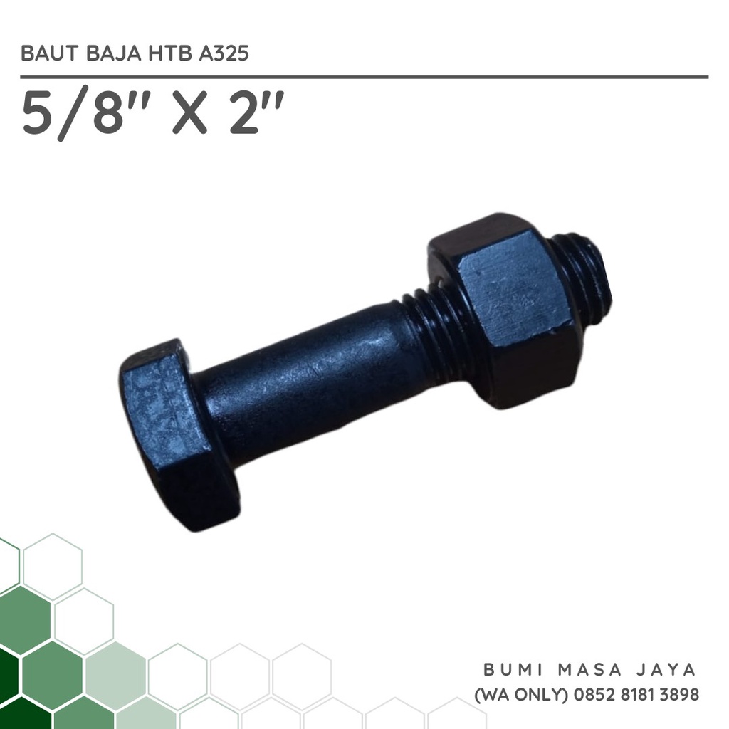 Jual BAUT MUR BAJA HTB GRADE A325 5/8" X 2" | Shopee Indonesia