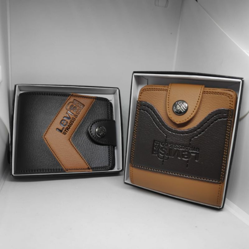 Review tentang Dompet pria kombinasi terbaru kancing / Dompet kulit ...