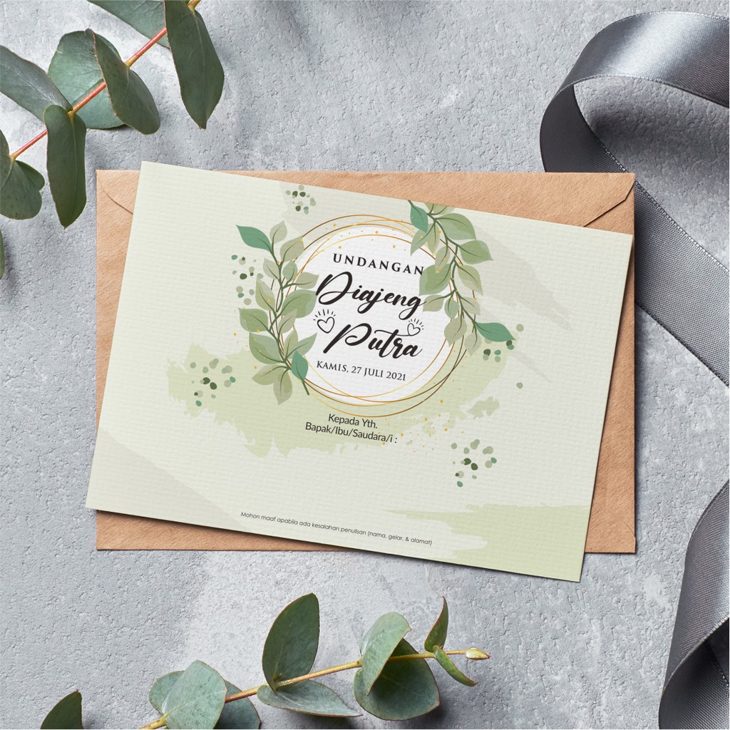 Jual Undangan Pernikahan Landscape Green Leaf Undangan Pernikahan Bahan ...