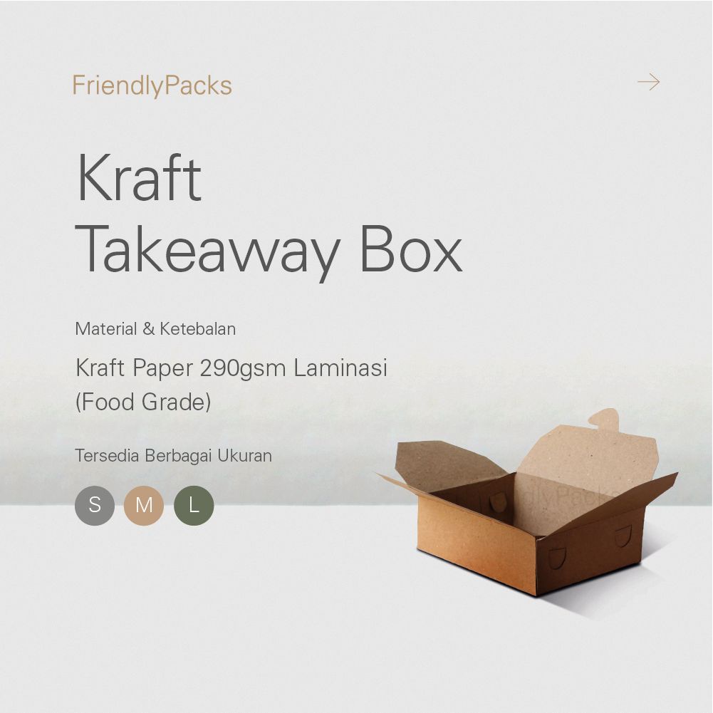 Jual Takeaway Food Box / Kotak Makan Kertas Kraft / Kemasan Dus Nasi ...