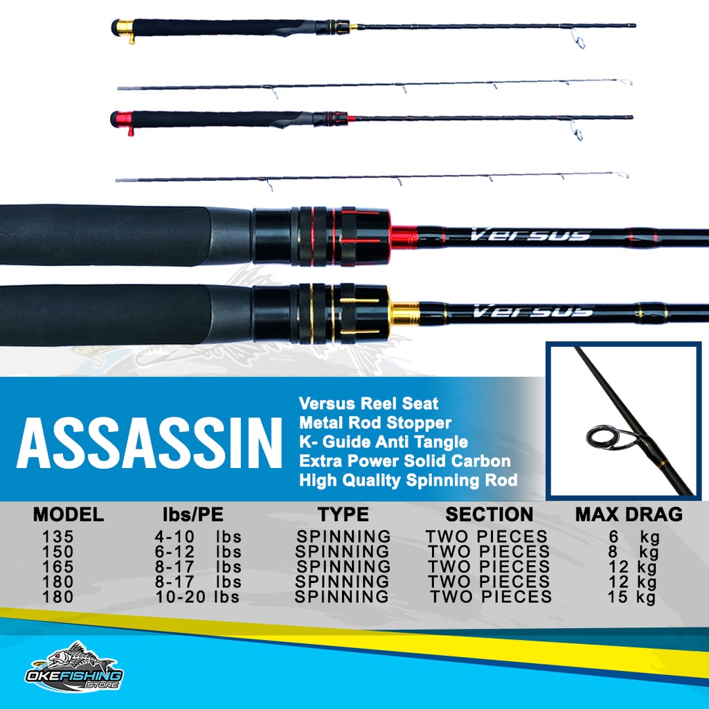 Jual Joran Carbon GostrikeVersus Assassin Solid Carbon Metal Rod ...