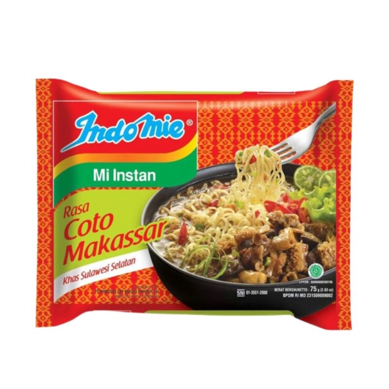 Jual INDOMIE MIE INSTAN KHAS SUL-SEL COTO MAKASSAR PCK 75g | Shopee ...