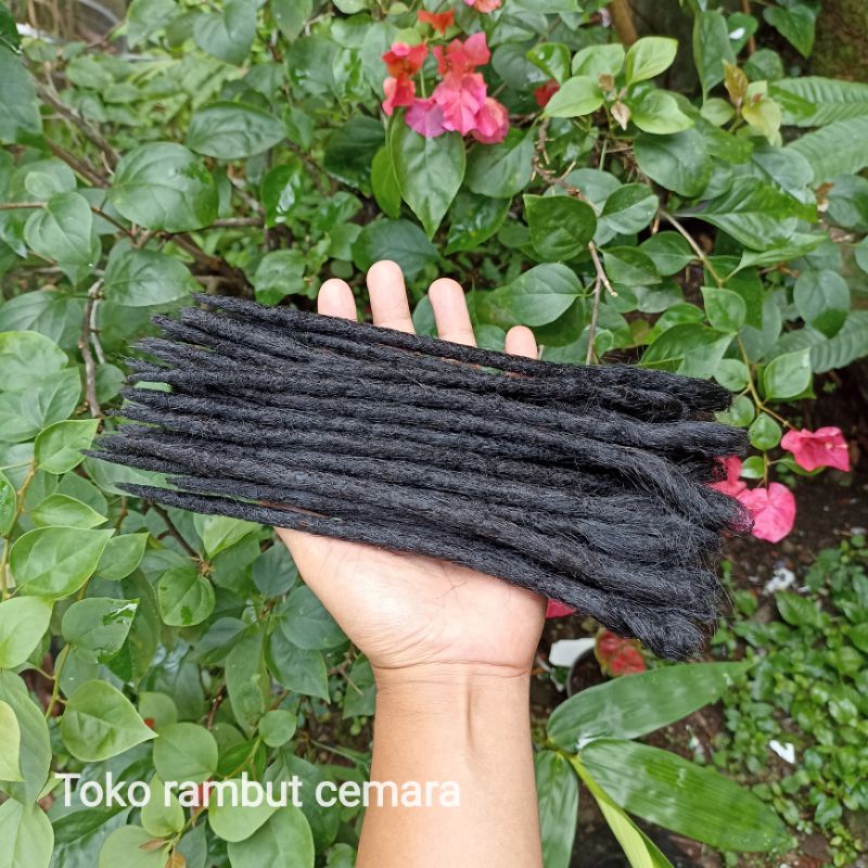 Jual Rambut gimbal / dreadlocks panjang 20cm sintetis hitam polos ...