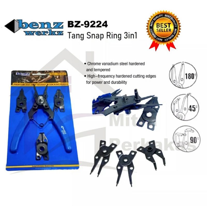 Jual Tang Snap Ring Benz 4 in 1 Tang Sepi Set 4 Pcs Tang Circlip Plier ...