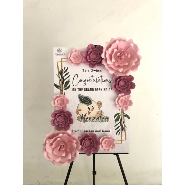 Jual Papan bunga kertas 50x70cm karangan bunga Jakarta (paper flower ...