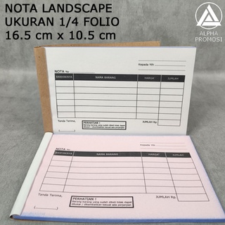 Jual Buku Nota Kecil 2 Ply Panjang Landscape NCR Polos Nota Olshop Nota ...
