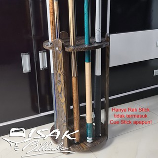 Jual Murrey Floor Cue Rack RK-09 Rak Stick Kayu Sudut Corner Billiard ...