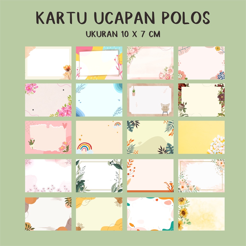 Jual 25 PCS KARTU UCAPAN POLOS / BLANK CARD POLOS / GREETING CARD ...