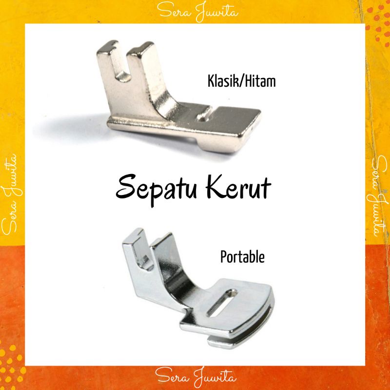 Jual Sepatu Jahit Kerut/Rempel Mesin Jahit Portable dan Klasik/Hitam ...