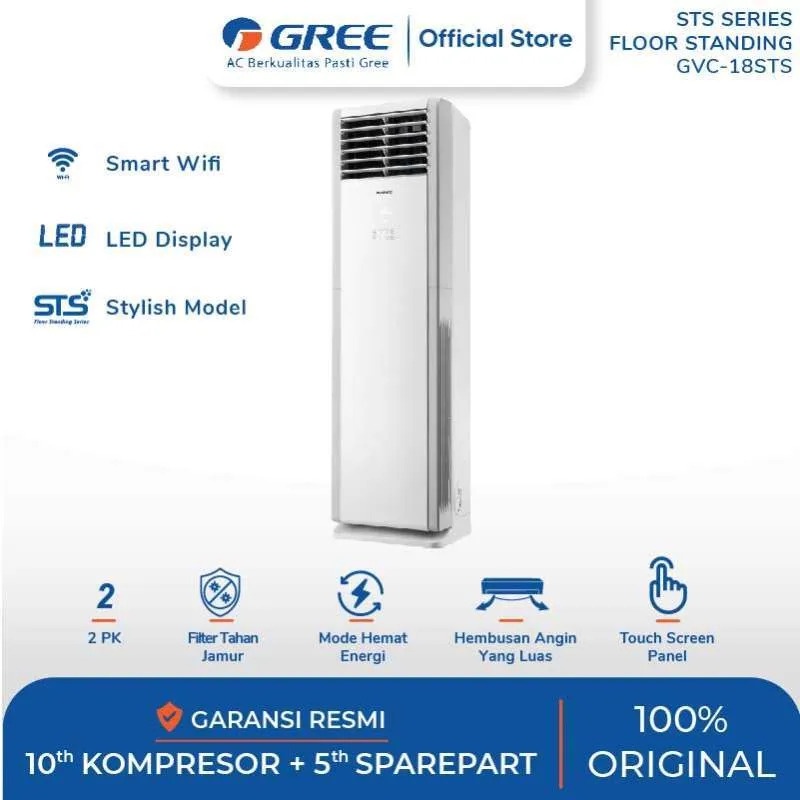 Jual AC GREE Floor Standing GVC-18STS 2 PK R32 Smart Wifi + LED Display ...