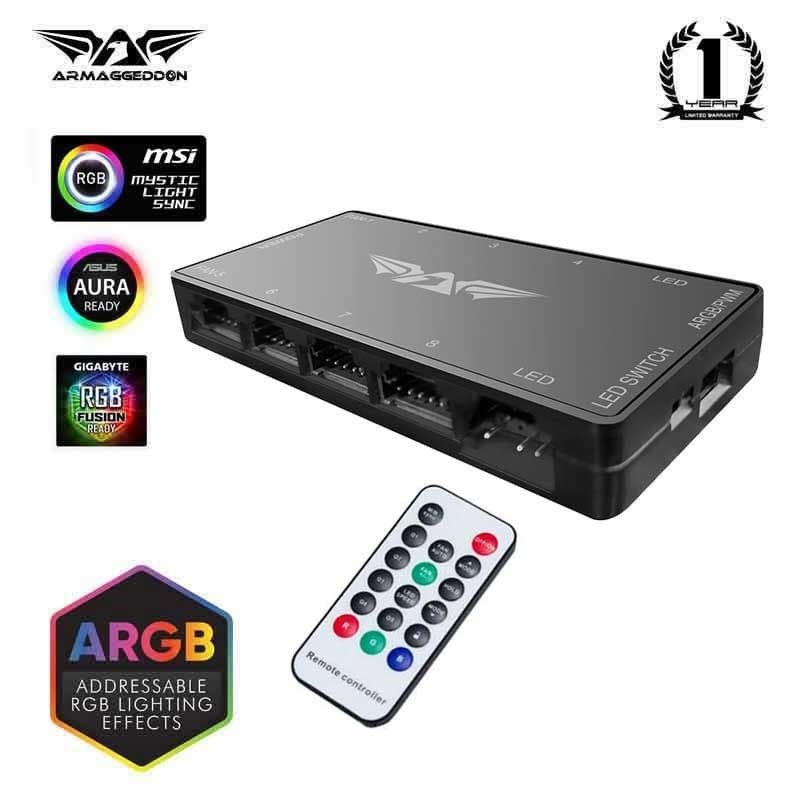 Jual Fan Controller Armaggeddon Tessaraxx Commander ARGB 6 pin ARGB Hub ...