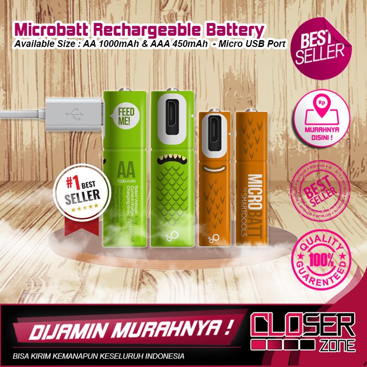 Jual Microbatt by Smartoools Rechargeable / BATERAI CAS - 1 PCS ...