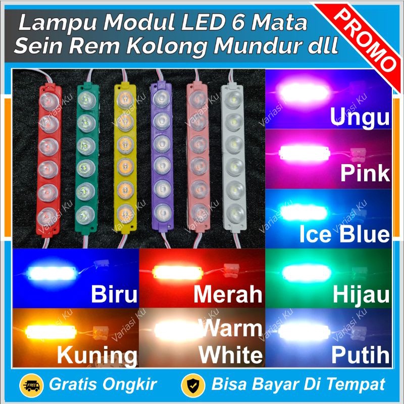 Jual LAMPU LED MODUL KOLONG 6 MATA PANJANG TERANG MULTIFUNGSI: SEIN REM KOTA MUNDUR PICKUP MOBIL ...